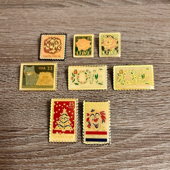 Accessories | Vintage Usps Postage Stamp Enamel Pin Lot | Poshmark